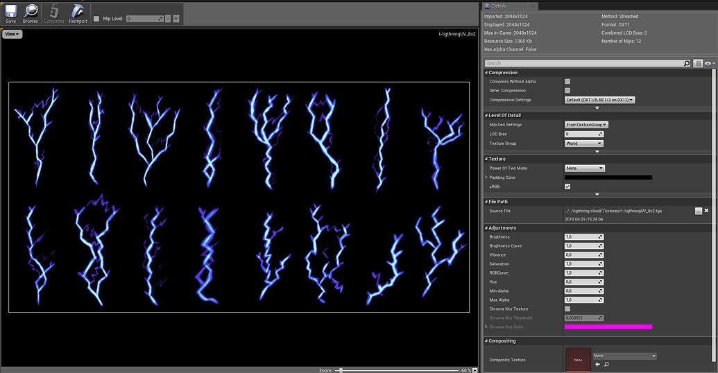 Randomly picking a lightning texture out of a SubUv - Real Time VFX
