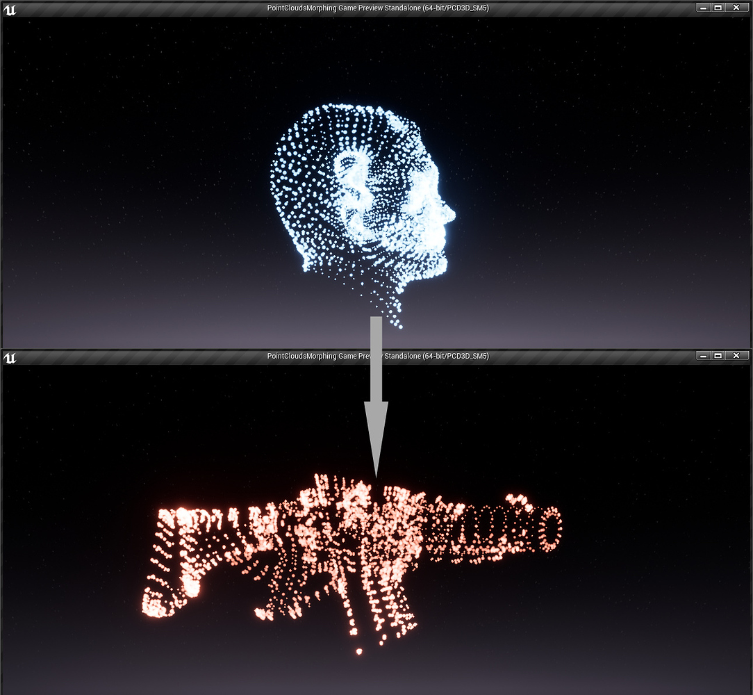 How to create Point Clouds Morphing with Unreal Engine 4 - Real Time VFX