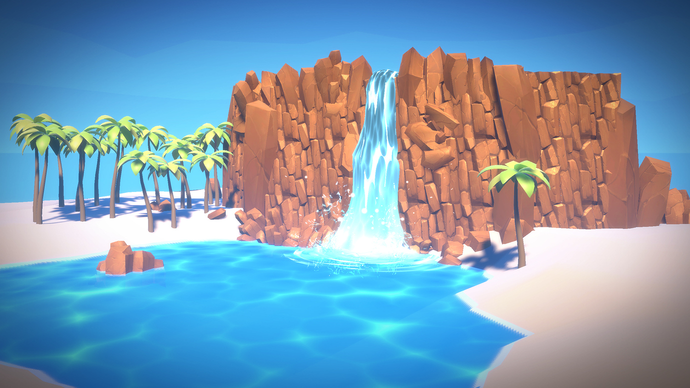 Waterfall Scene made with the help of Shader Graph - Real Time VFX