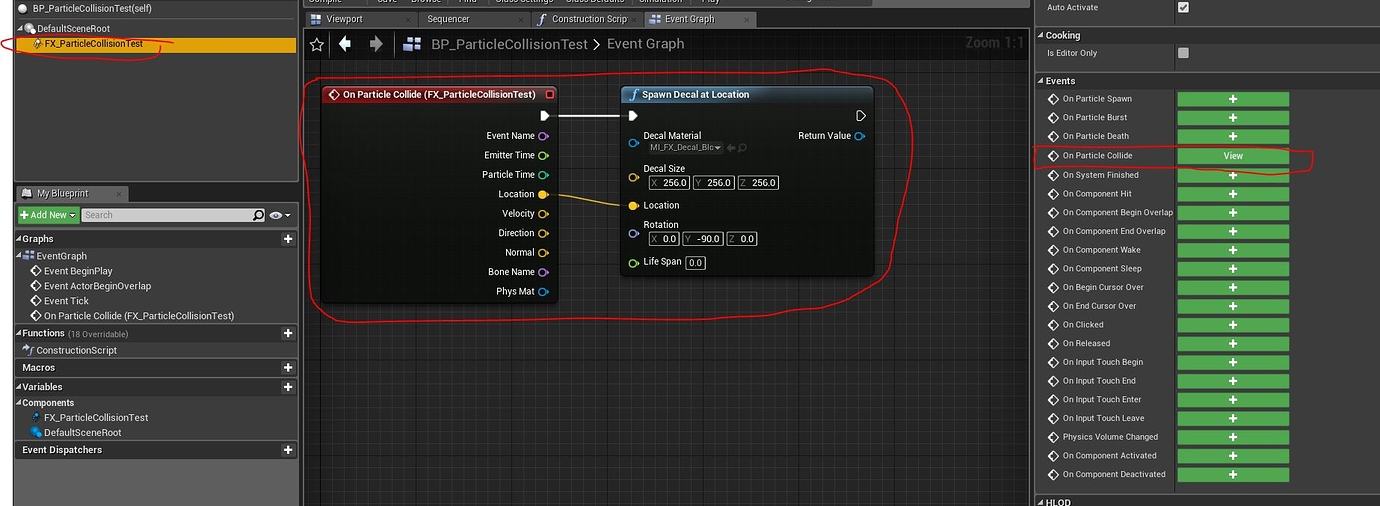 UE4 - Spawning Decals at Particle Collision Locations? - Real Time VFX