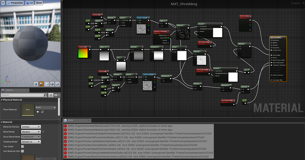 UE4 - Material Breaks when added to particle system - Real Time VFX