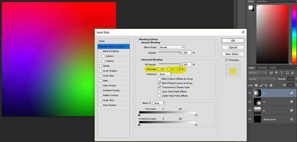 Photoshop layers to RGB channels? - Real Time VFX