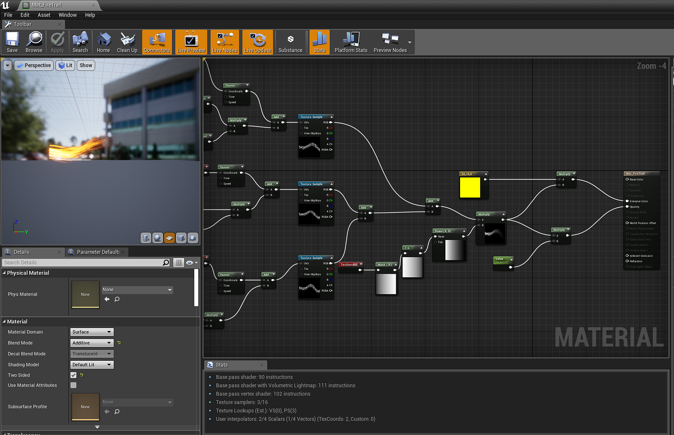 FireTrail in Unreal Engine Material - Real Time VFX
