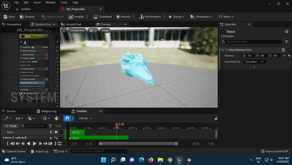 Mesh doubles when rotated Niagara - Real Time VFX