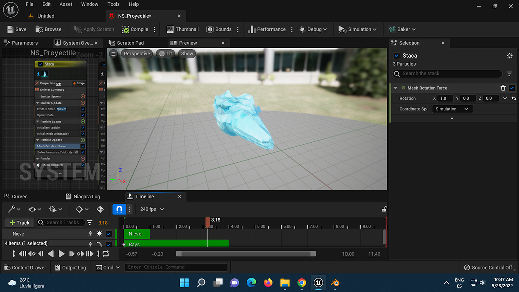 Mesh doubles when rotated Niagara - Real Time VFX
