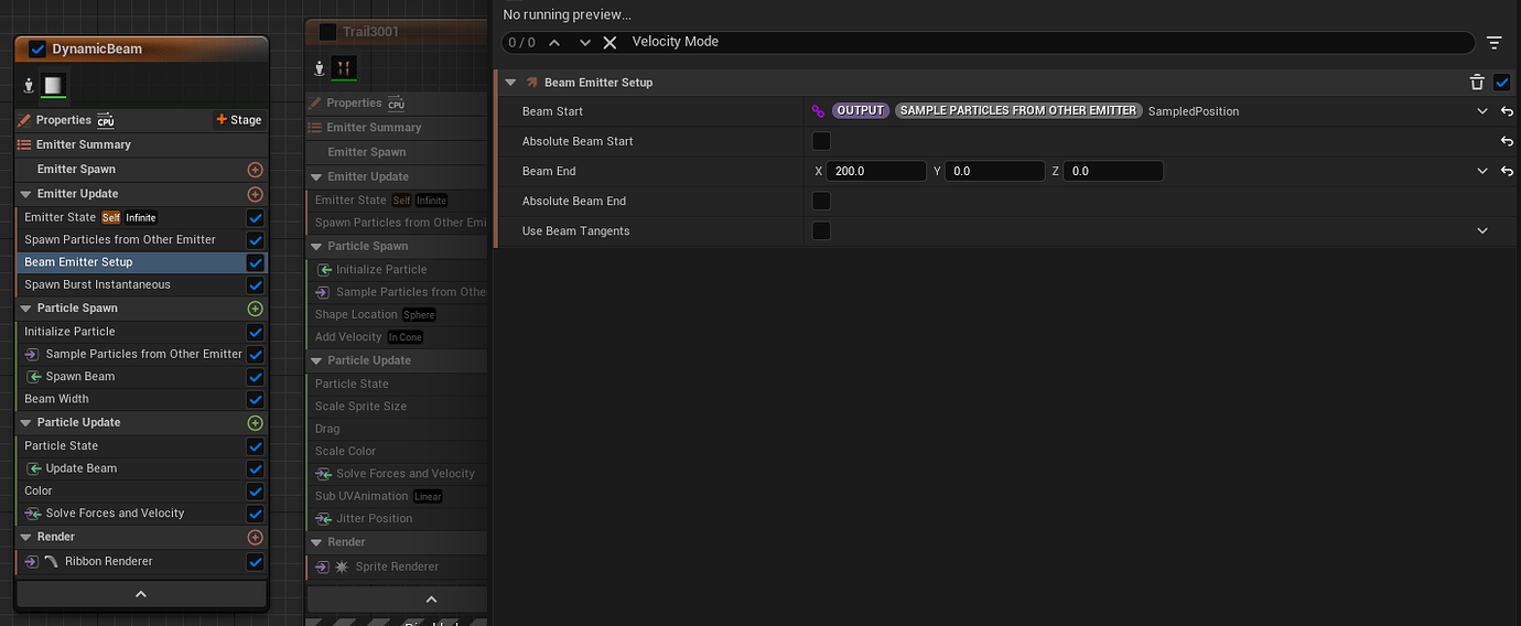 Set a spawn location to the current position of another particle ...