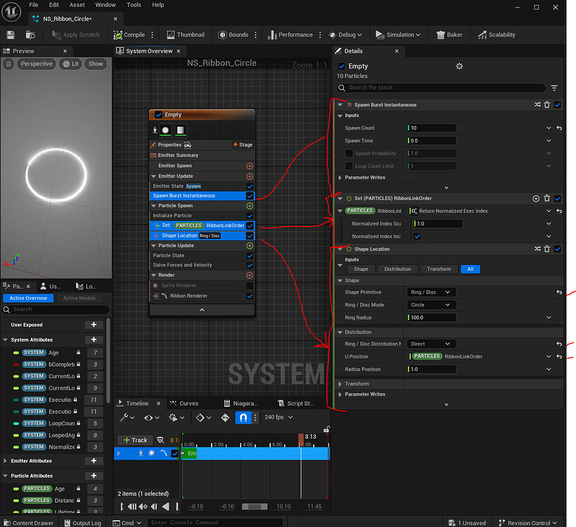 How can I make a ring-shaped ribbon? - Real Time VFX