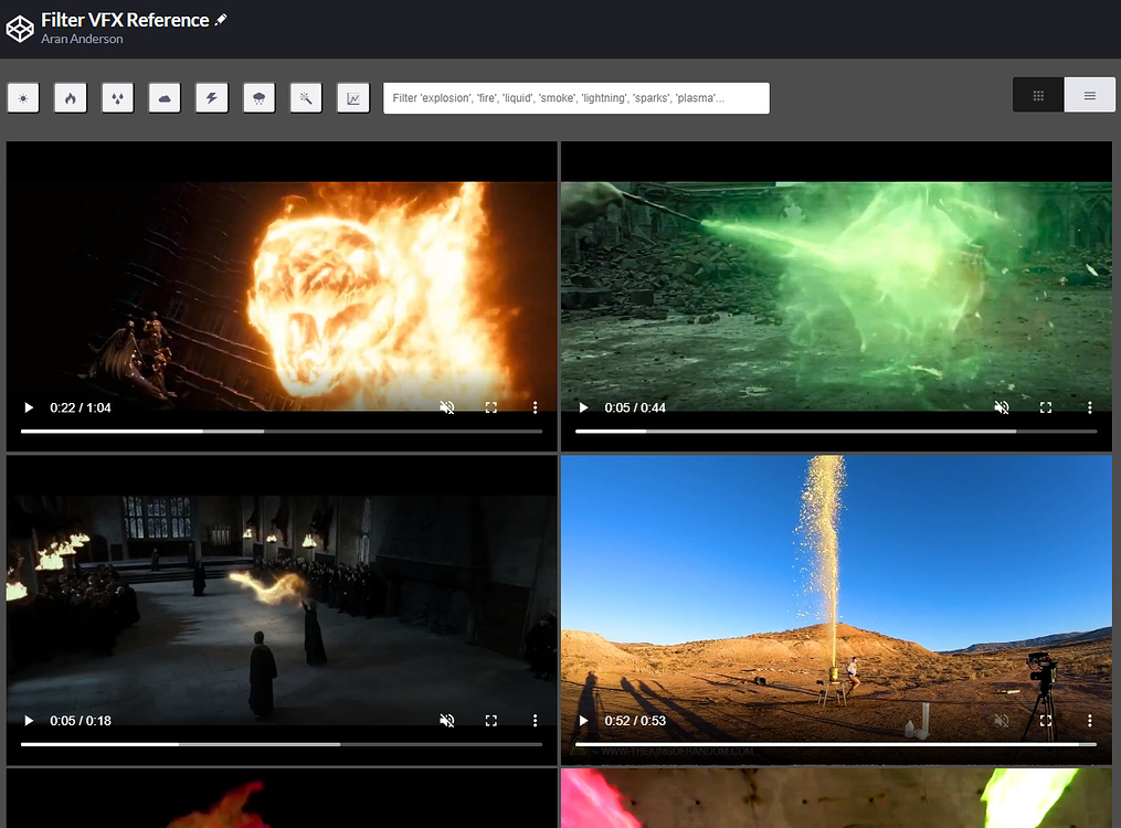 Where to find good VFX References? - Real Time VFX