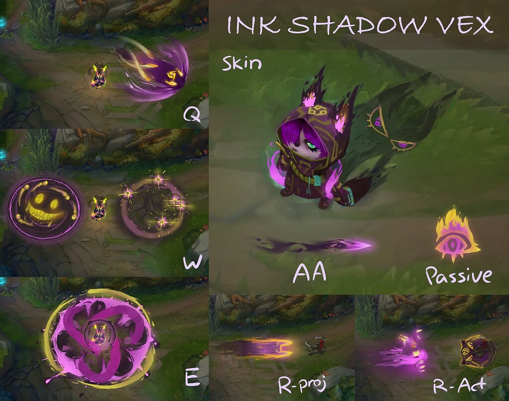 Re-Skin League VFX - InkShadow Vex |Feedback Wanted| - Real Time VFX