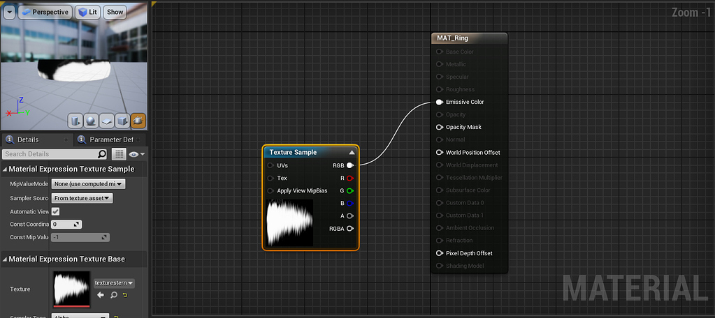 Creating new material, only half of the texture shows up - Real Time VFX