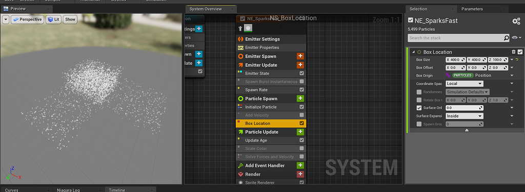 Unreal Engine Niagara Box Position Incorrect works - Real Time VFX