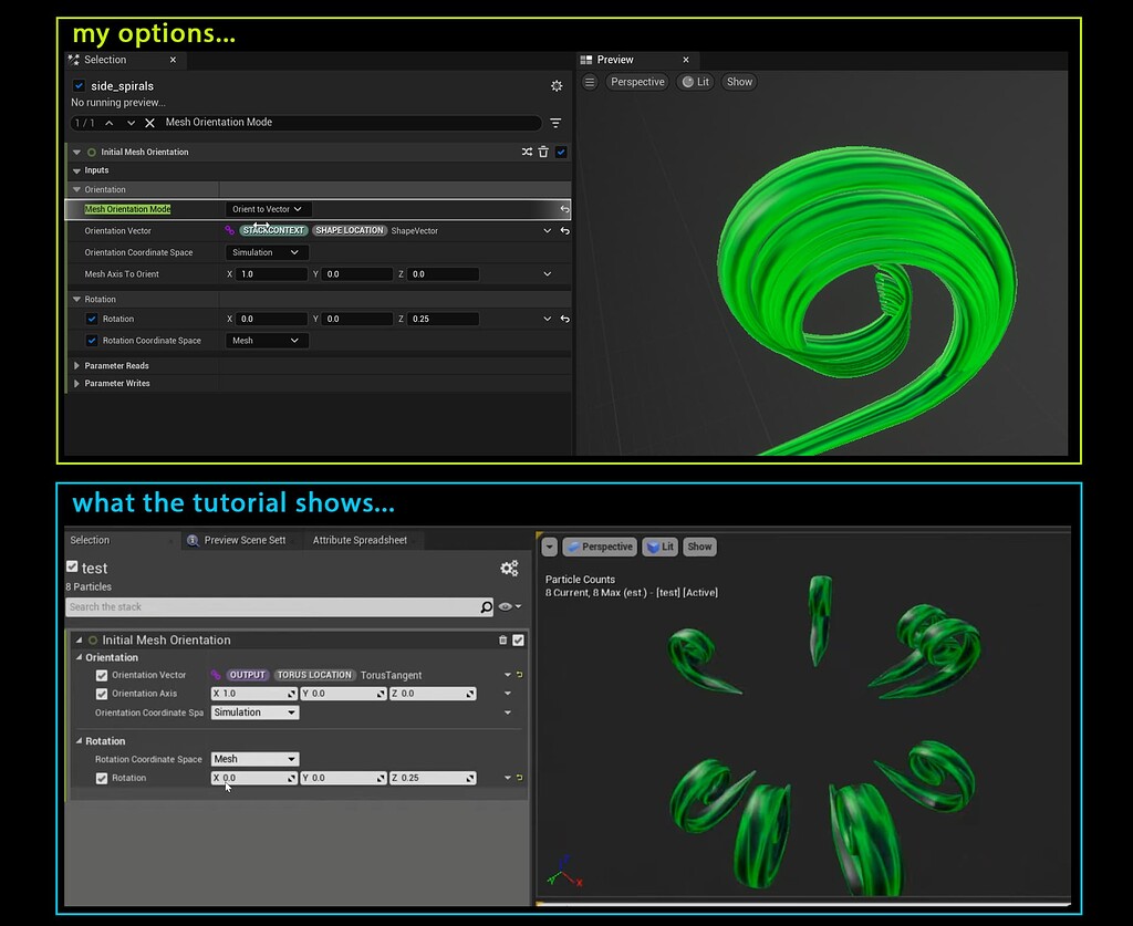 Trying to spawn mesh particles in a torus shape - Real Time VFX