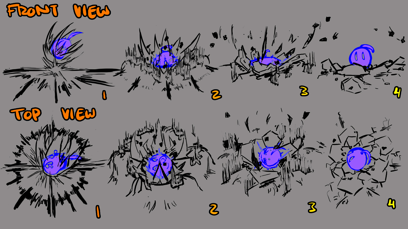 Concept for ground slam/ meteorite attack - Real Time VFX