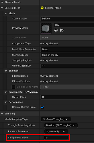 Using Niagara to sample a second UV channel of a mesh - Real Time VFX