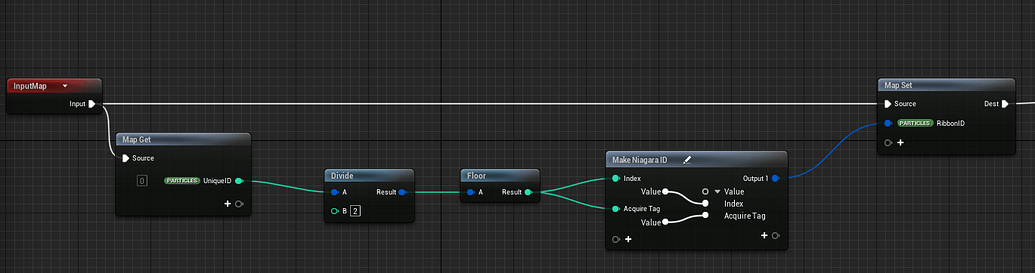 Connecting individual dots with ribbon - Real Time VFX