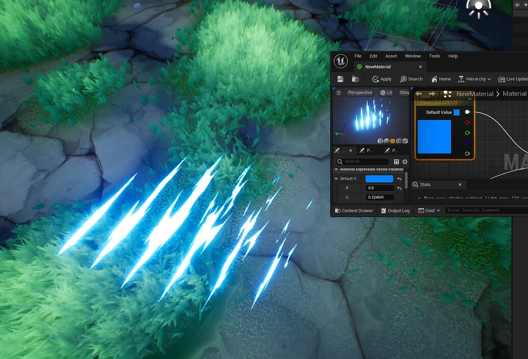 High intensity material going white - Real Time VFX