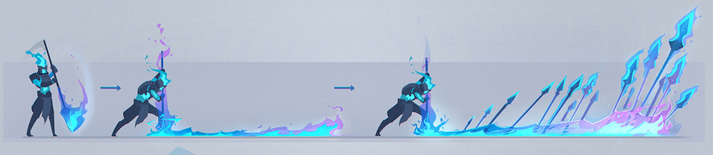 VFX - Blue Fire Burst with Spear - Real Time VFX